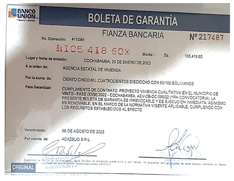 Boleta de Garantia | PDF