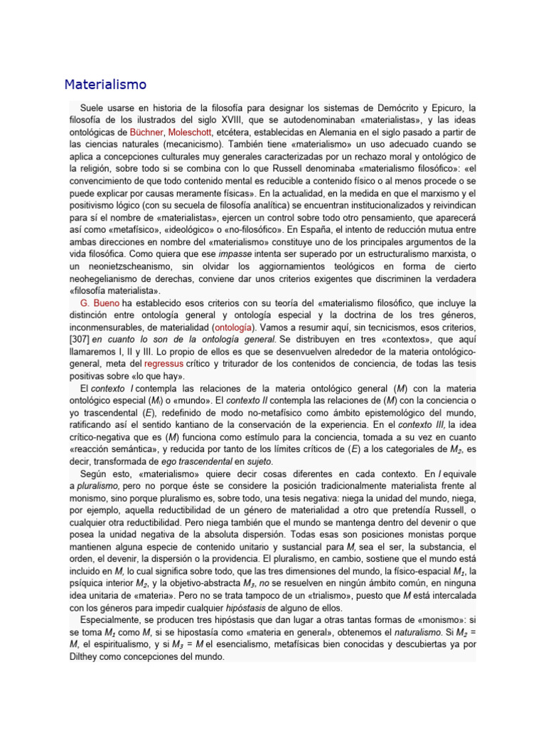 Materialismo | PDF | Materialismo | Ontología