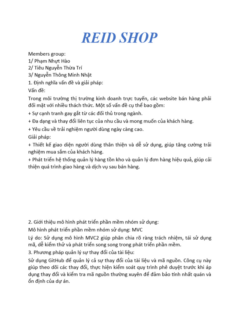 REIDSHOP_Hào_Trí_Nhật_PRJ | PDF