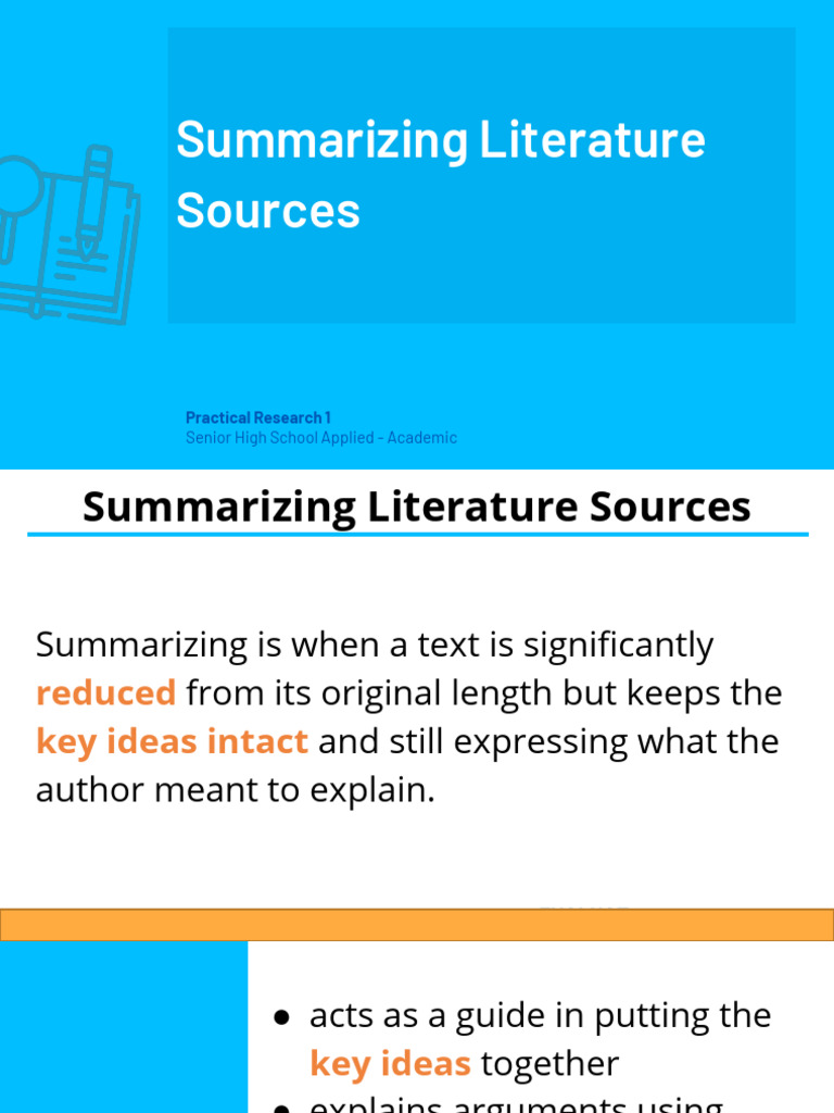 Summarizing Literature Sources | PDF | Cognition | Human Communication