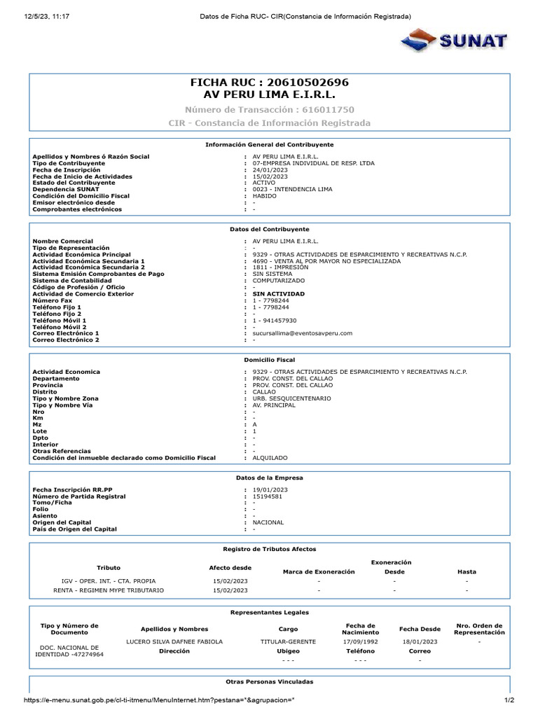 SUNAT - Menú SOL | PDF