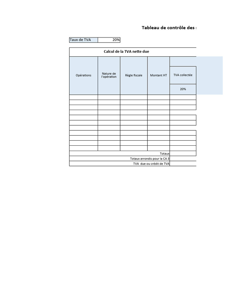 Tableau de contrôle de la TVA juin 2023 | PDF | Taxe sur la valeur ...