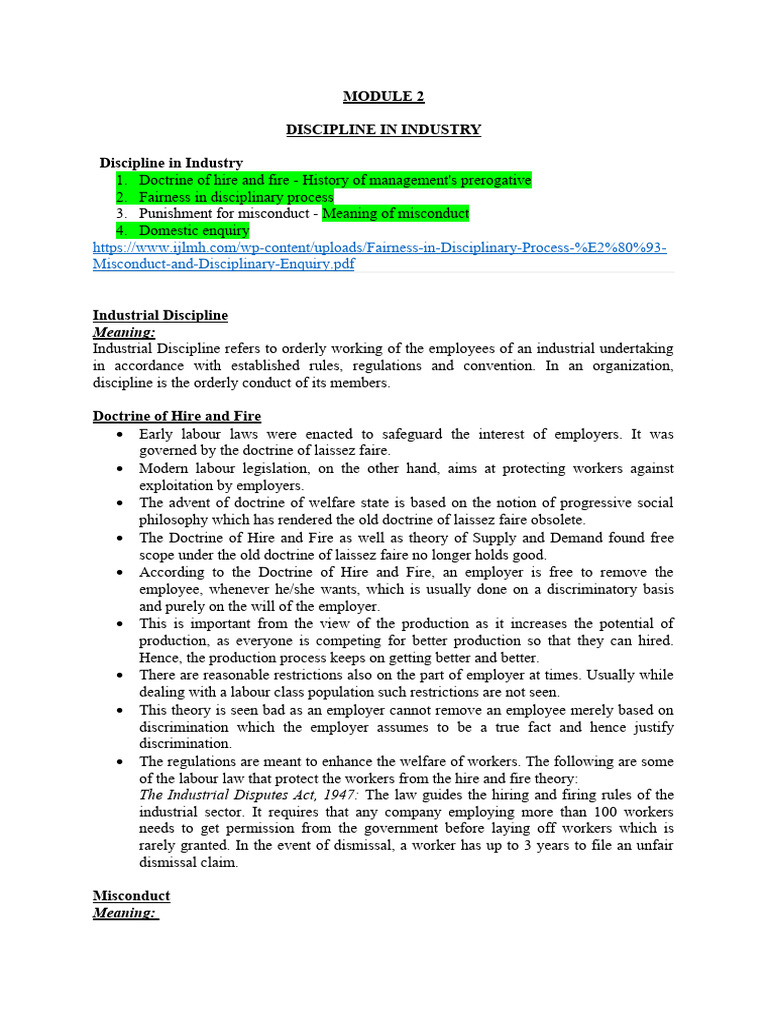 Module 2 | PDF | Employment | Labour Law