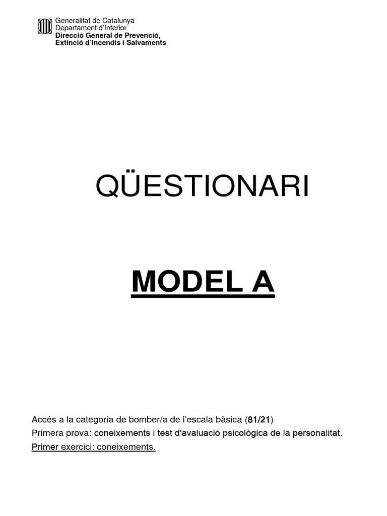 Questionari - Model - A 2022 | PDF
