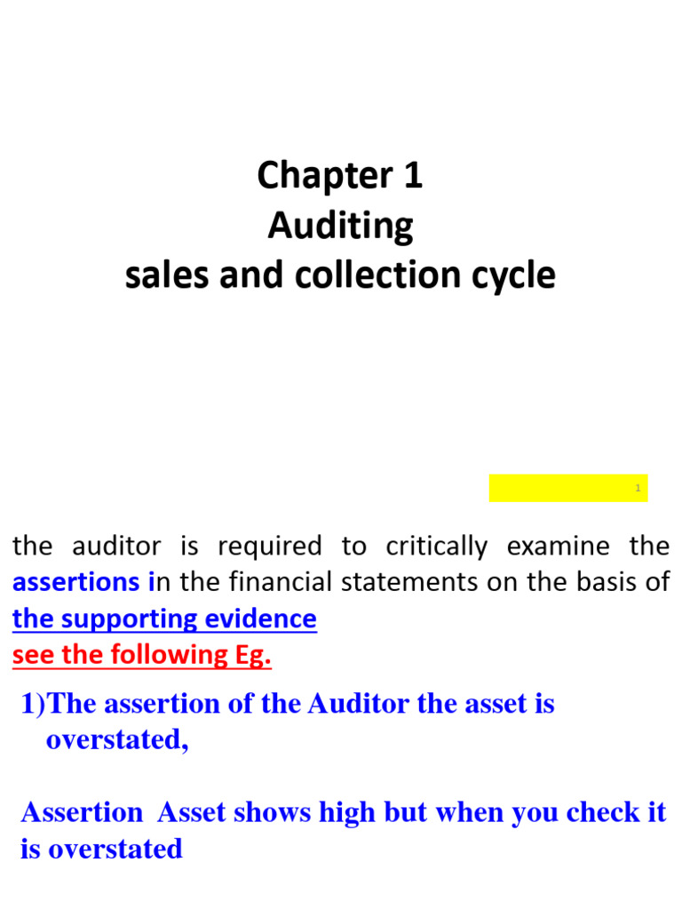 CH 1 Audit of Sales and Collection Cycle Refer CH 14 Final | PDF ...