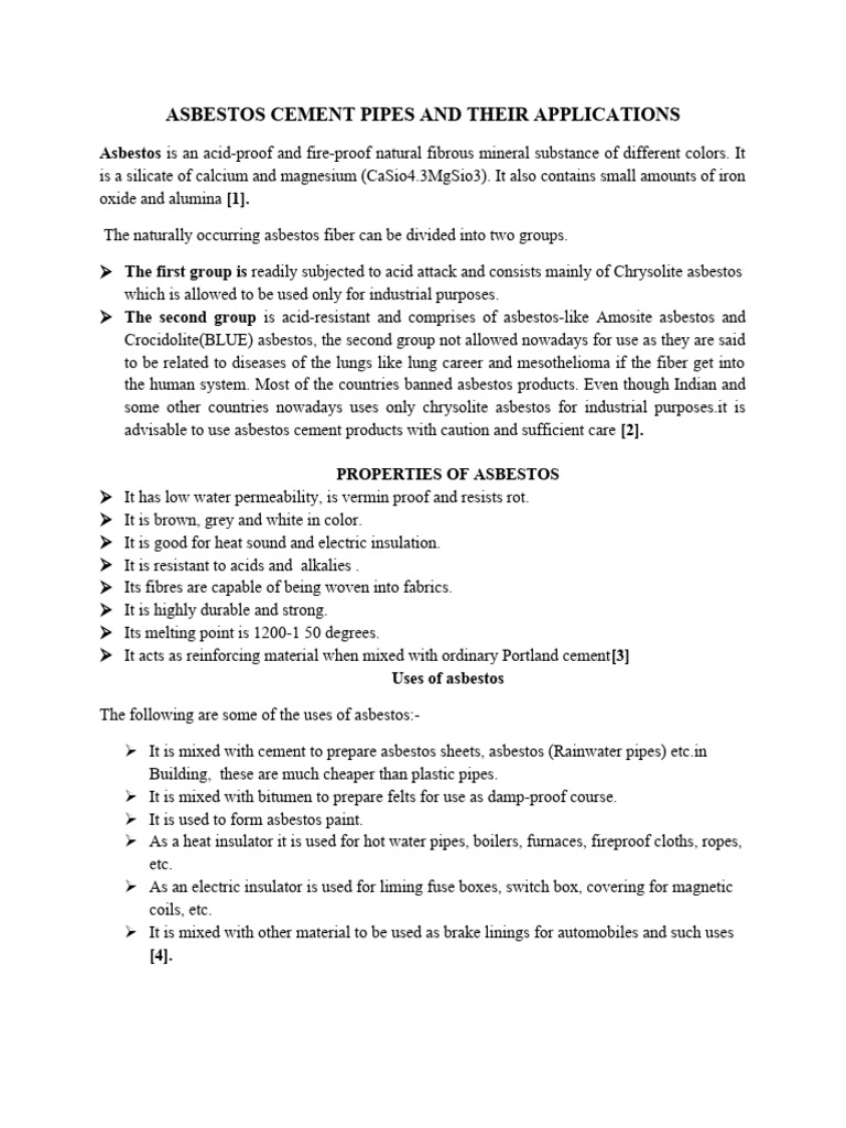 MAterial Assignment by Zain. | PDF | Pipe (Fluid Conveyance) | Asbestos