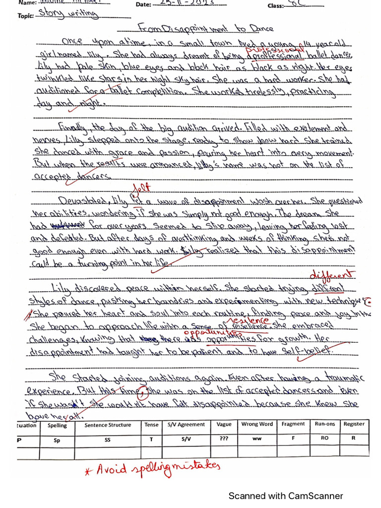 Short Story Disappointment Sample | PDF