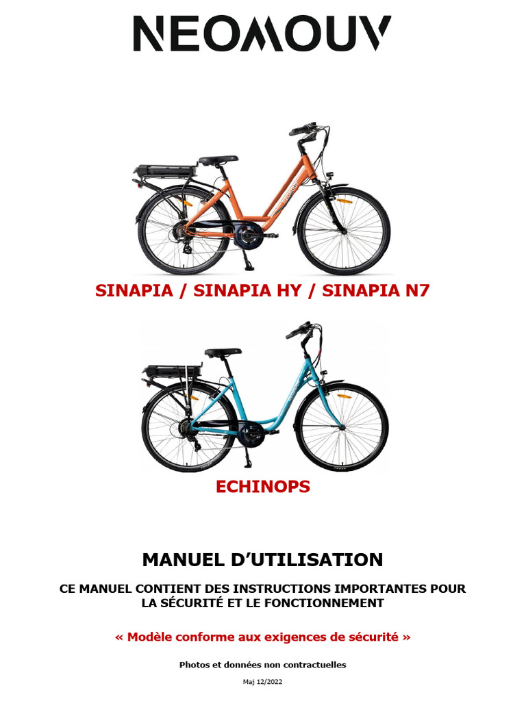 Cycle France Notice Neomouv Sinapia Echinops 12.2022 | PDF