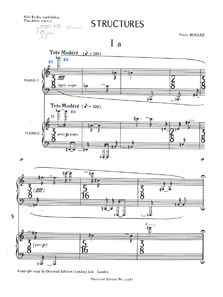 Boulez Structures 1a-1 | PDF