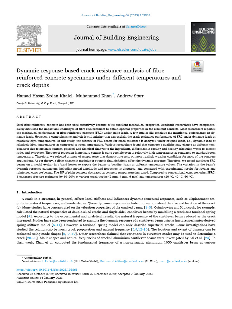 Dynamic Crack Resistance in FRC Beams | PDF | Fracture | Concrete