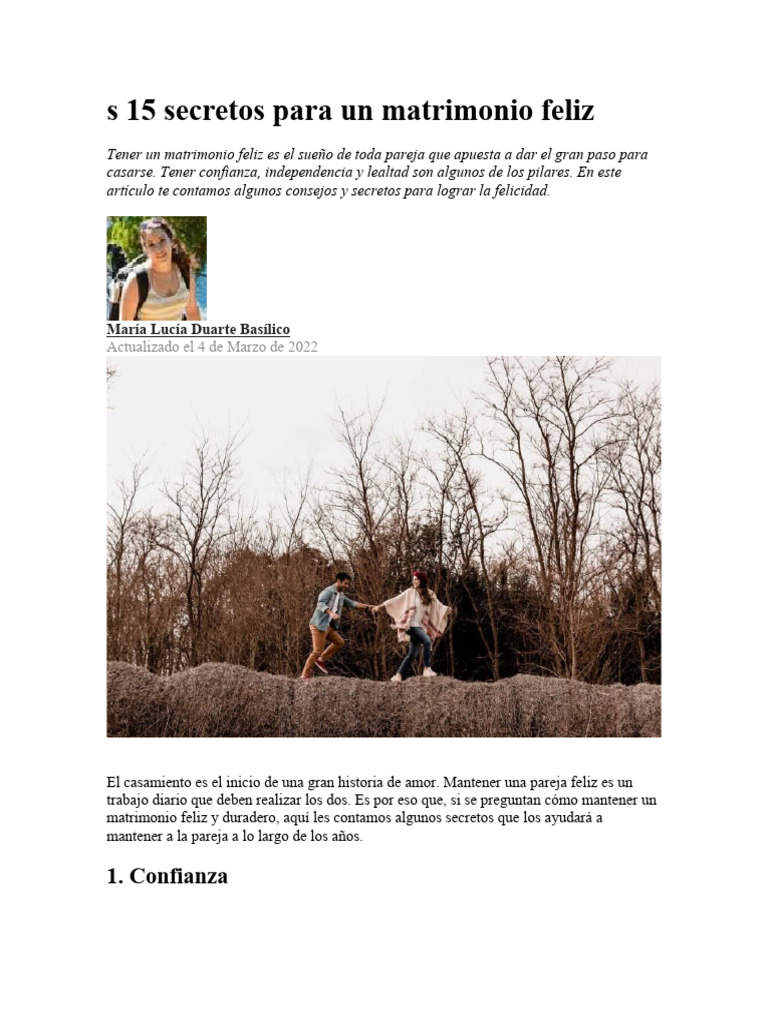 S 15 Secretos para Un Matrimonio Feliz | PDF | Amor | Boda