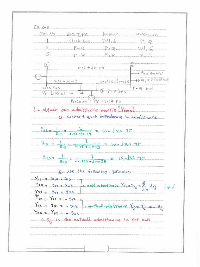 Newton - Raphson Power Flow Solution (Two Solved Examples) | PDF