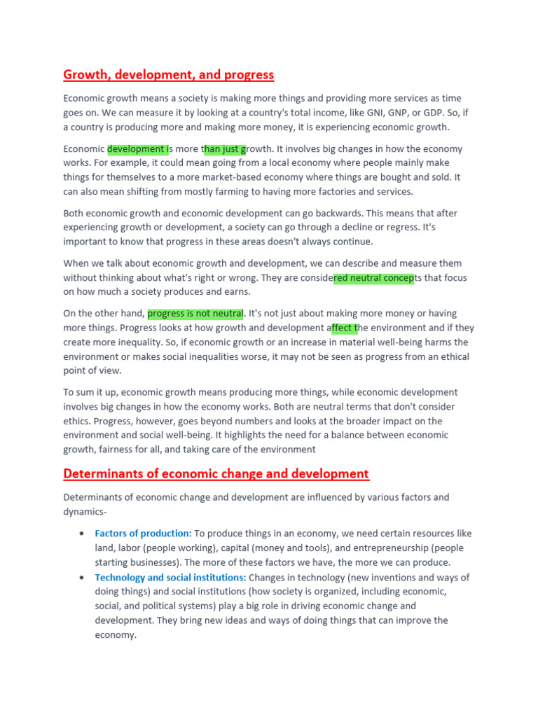 Lec 12. Determinants of Economic Development | PDF | Institution ...