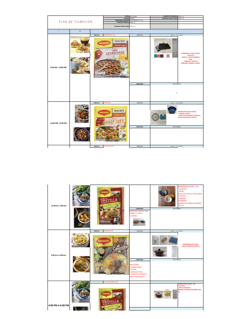 Copia de PDF PLAN MAGGI 26 NOVIEMBRE 2 | PDF | Cilantro | Cocina