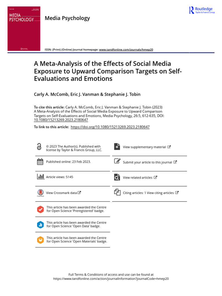 A Meta-Analysis of The Effects of Social Media Exposure To Upward ...