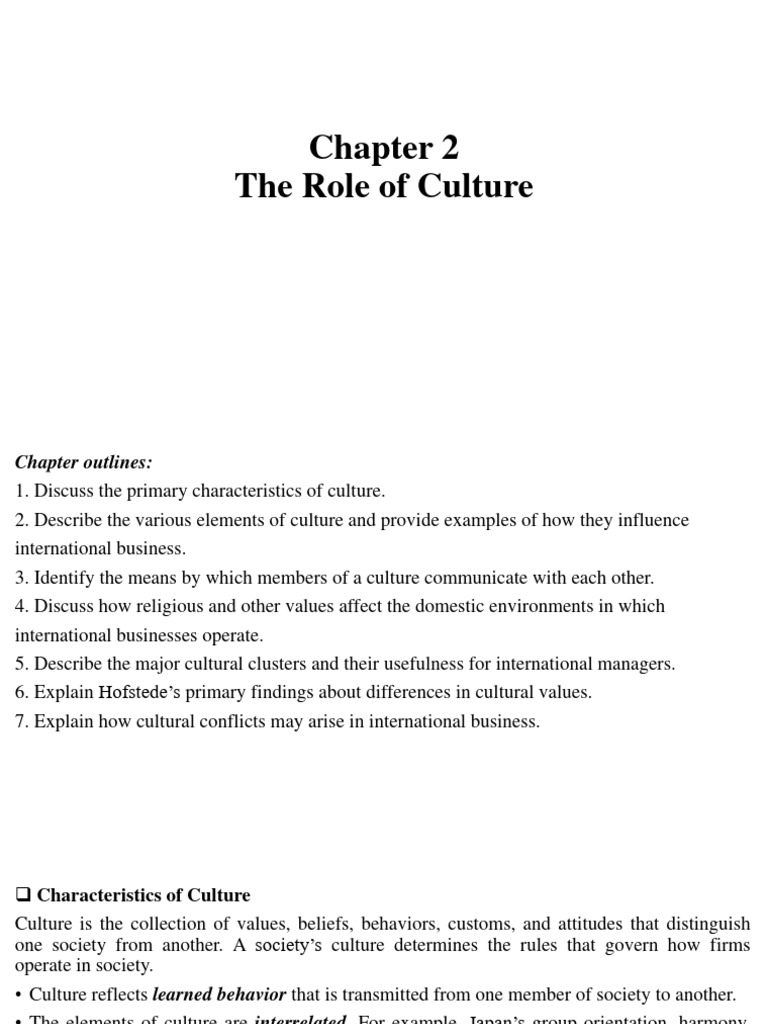 Understanding Culture's Impact on Business | PDF | Society | Behavior