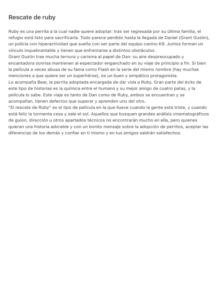 Rescate de Ruby | PDF