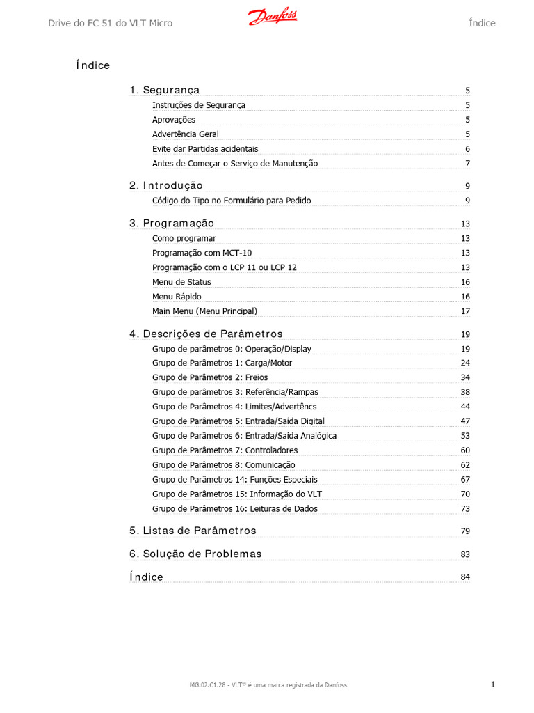 Inversor Do Ventilador VLT Micro Drive FC 51 - Programming Guide - PT - MG02C128 | PDF | Rede de ...