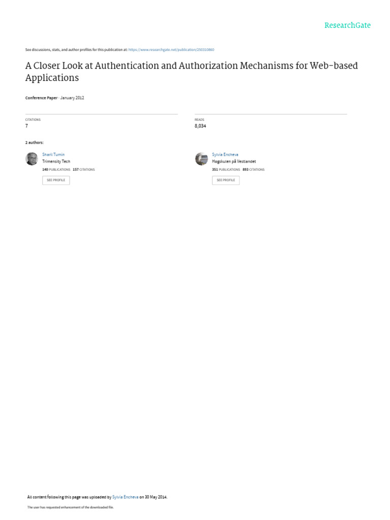 A Closer Look at Authentication and Authorization | PDF | World Wide Web | Internet & Web