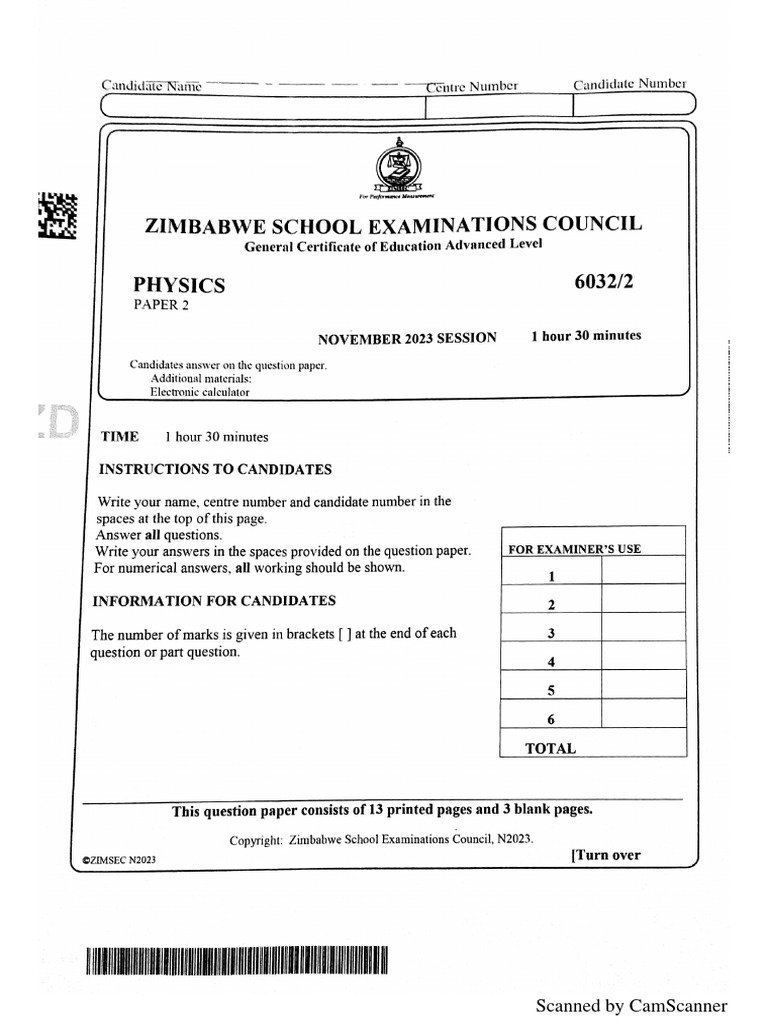 Physics p2 6032 | PDF