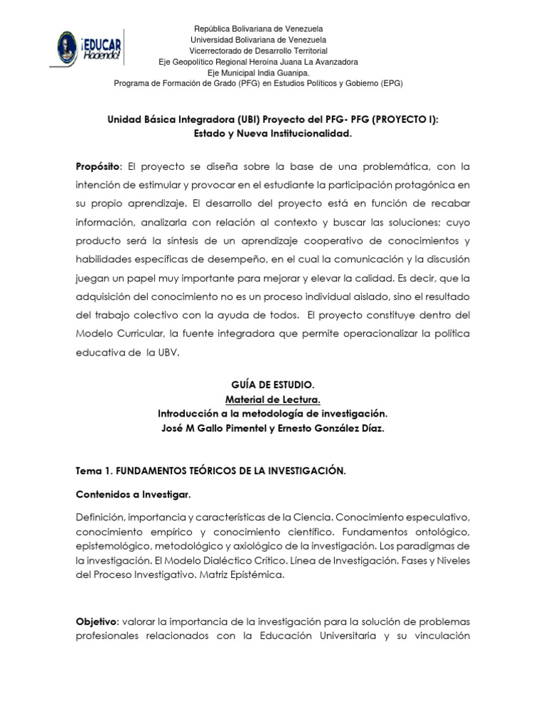 Guía para evaluar Proyecto | PDF | Conocimiento | Cognición