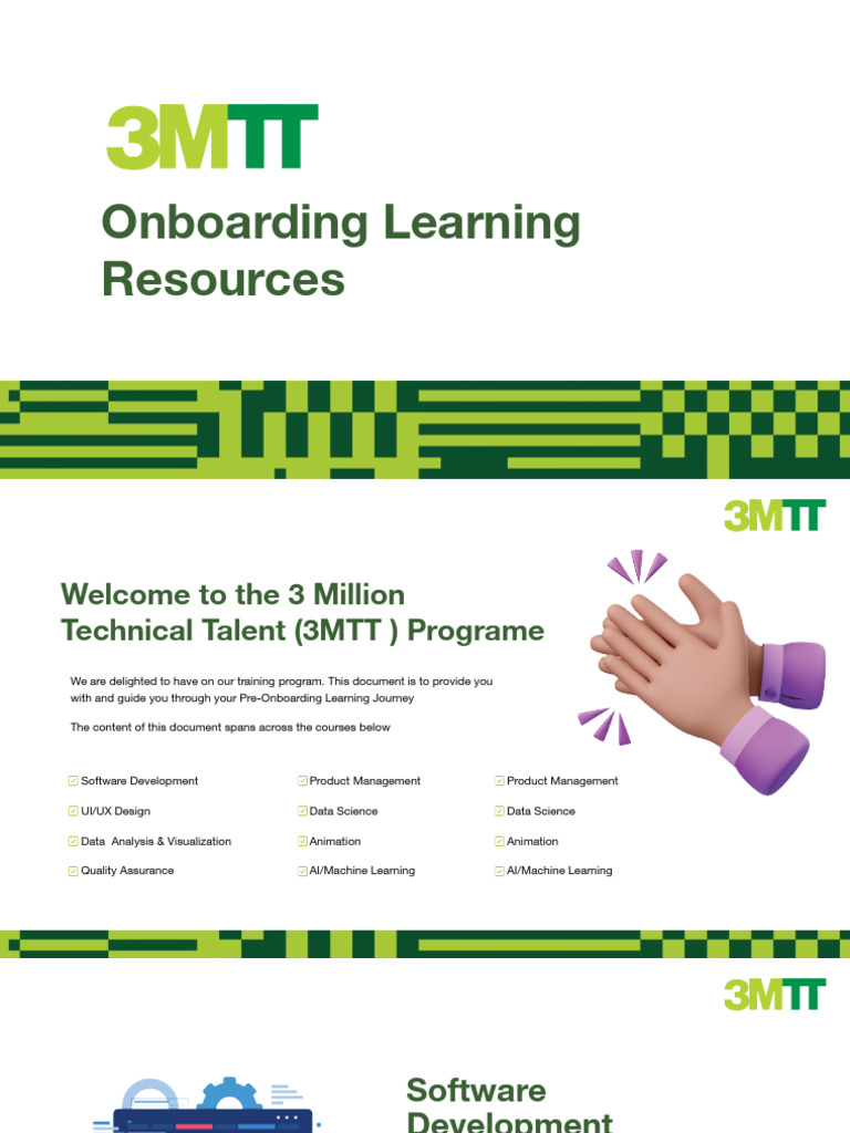 3MTT Onboarding Learning Resources | PDF | Cloud Computing | Computer ...