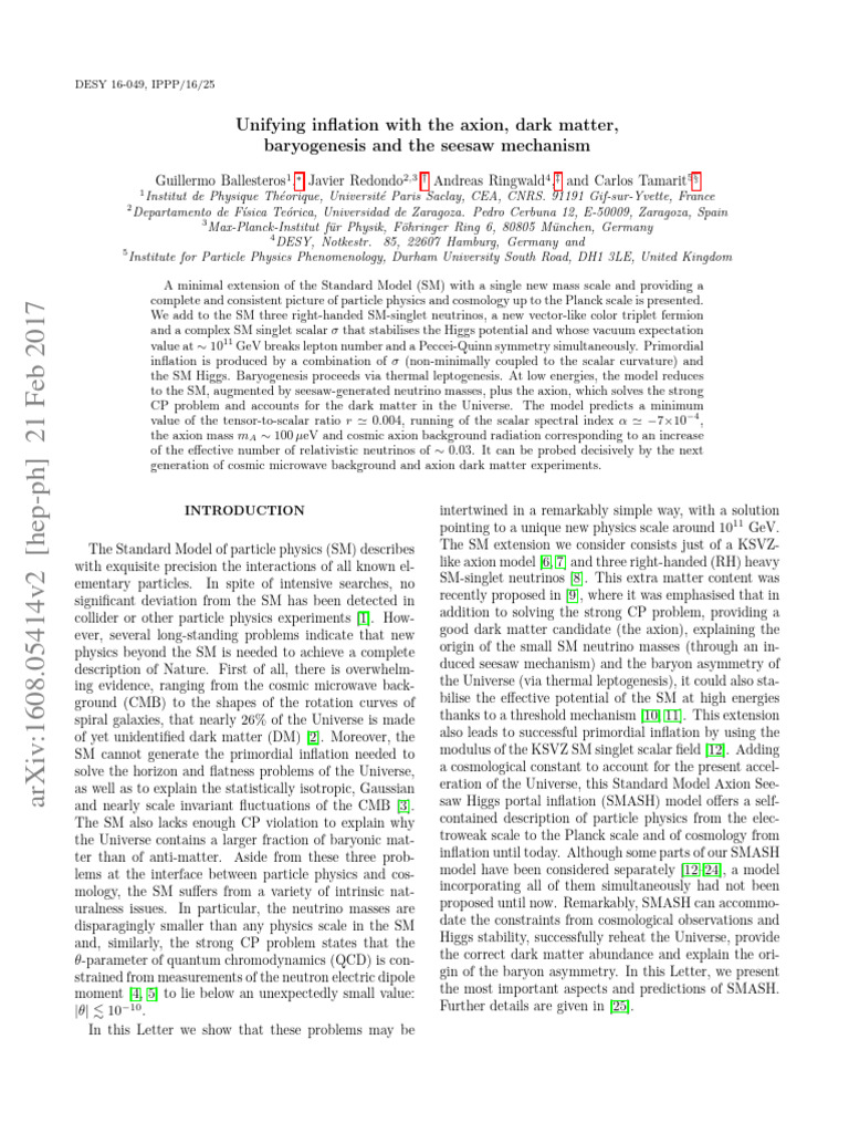 SMASH - Unifying Inflation With The Axion, Dark Matter, Baryogenesis ...