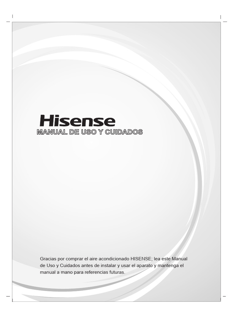 Manual HISENSE AS-09UR4SVNNM3 Con Etiqueta | PDF