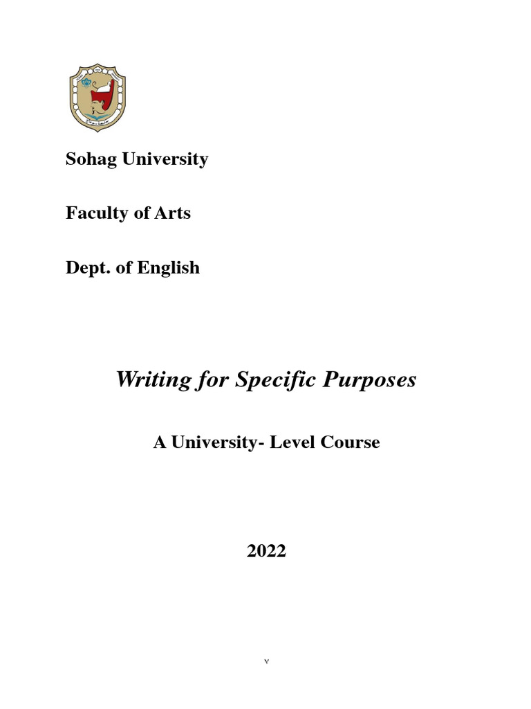 Writing for specific purposes 2022 | PDF