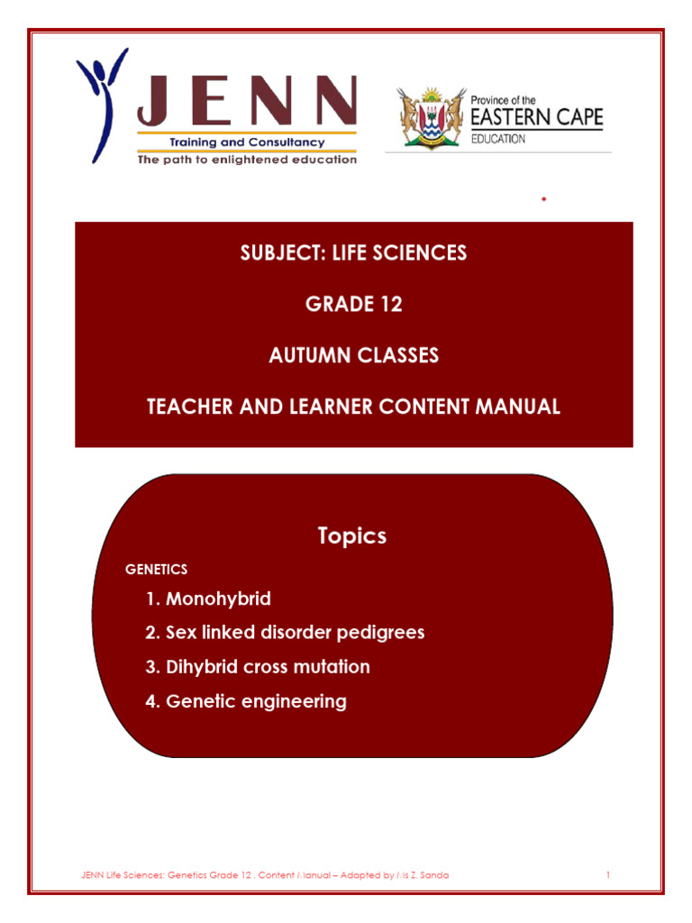 Life Sciences 2024 Autumn Material | PDF | Dominance (Genetics) | Genotype