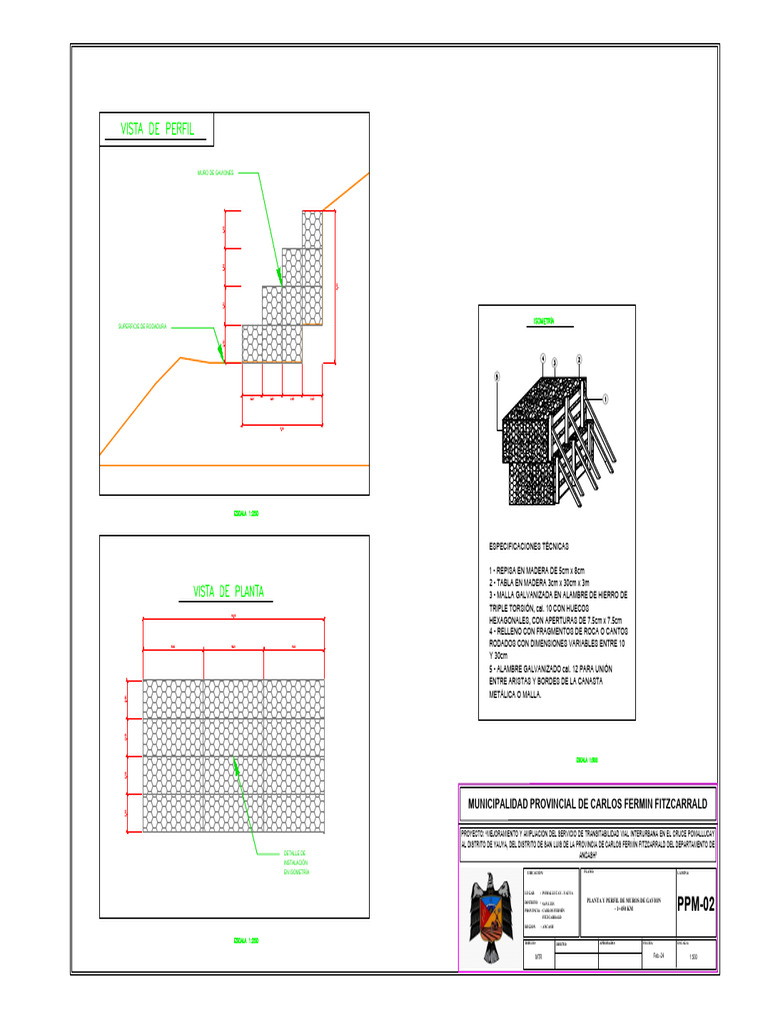 PLANO DE ESTABILIZACIÓN DE TALUDES - ESCALADO-1+450KM | PDF