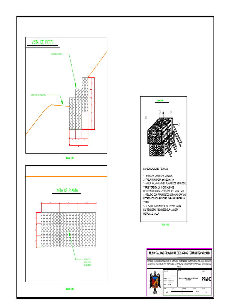 Plano de Estabilización de Taludes - Escalado-08+100km | PDF