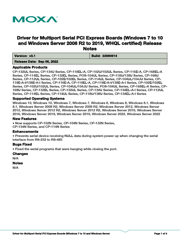 CP-134N Series - Moxa-Msb-Pcie-Win-7-10-Win-Ser-2008-R2-2019-Whql-Cert-Driver-V3.1.zip ...