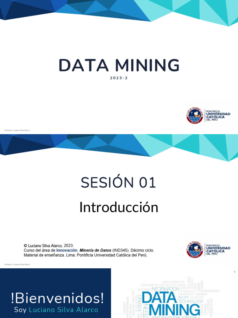 IND345 - Sesión 01 Data Mining | PDF | Procesamiento de datos | Maestros