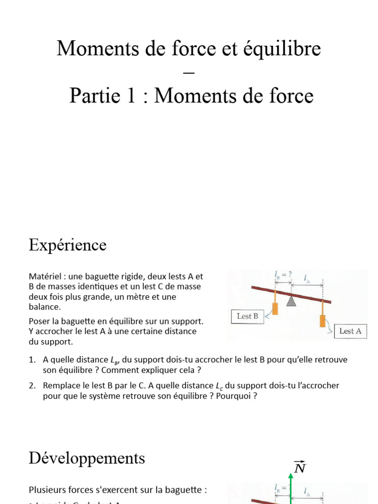 Chapitre 2 - Moments de Force Et Équilibre | PDF
