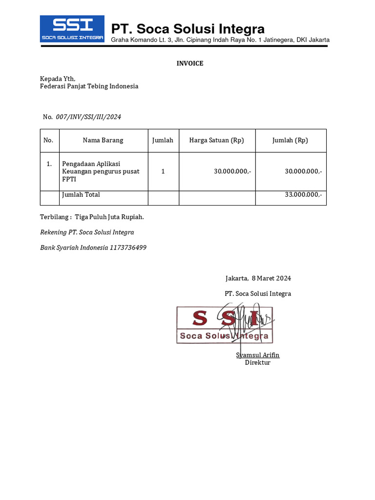 Invoice Apps Keuangan-1-Soca Solusi Integra | PDF