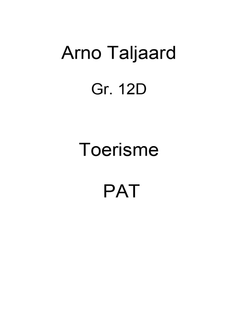 Toerisme PAT Klap Opi Klidte | PDF