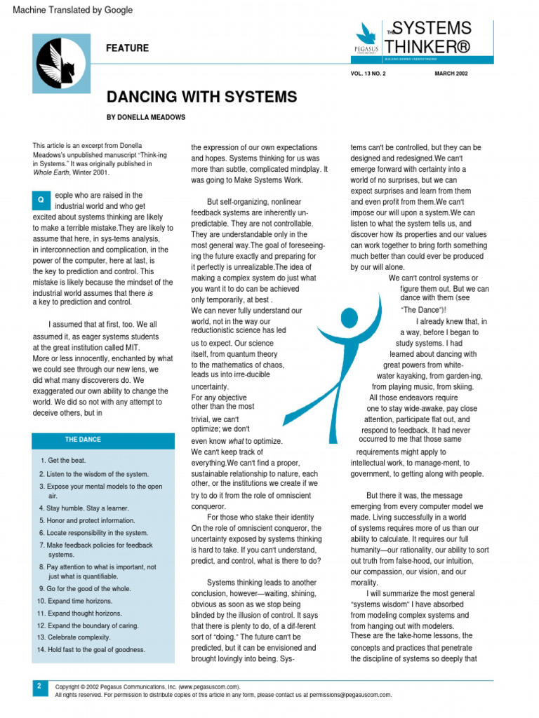 Dancing With Systems, Donella Meadows | PDF