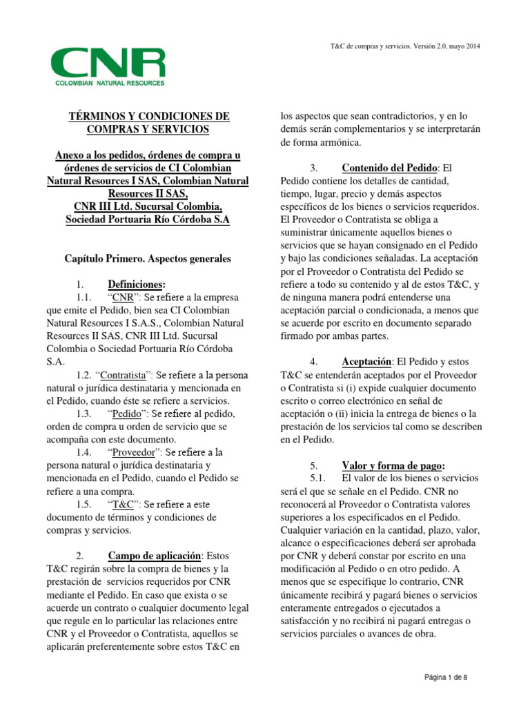 Términos y Condiciones Anexo OC y OS 25abr14 | PDF | Derecho laboral ...