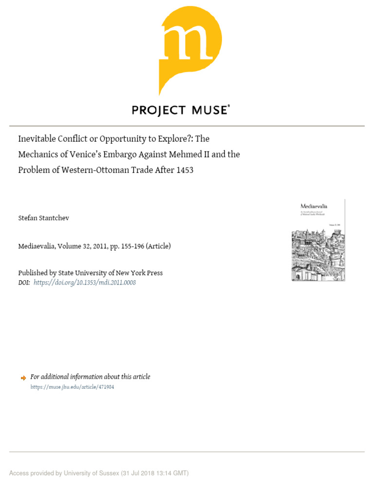 Venice's Embargo on Mehmed II: Trade Impact | PDF | Republic Of Venice ...