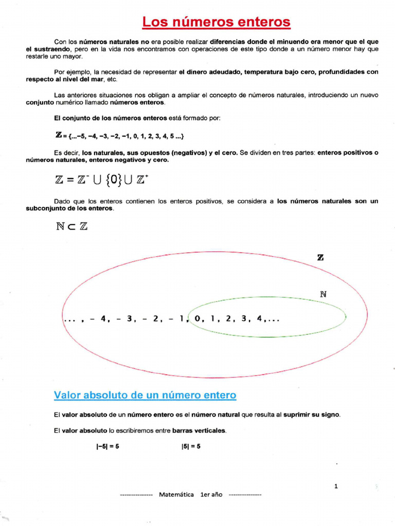 Números Enteros | PDF