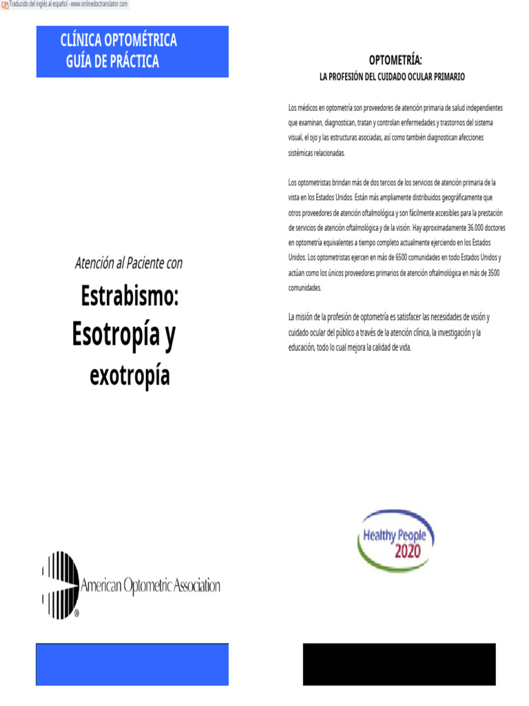 Care of Patient With Strabismus Esotropia and Exotropia - En.es | PDF ...
