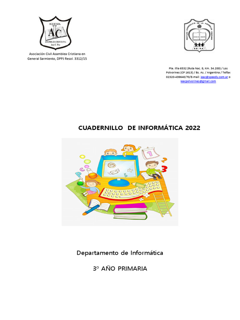 Cuadernillo de Informática 3° Año Primera Mitad Del Año | PDF
