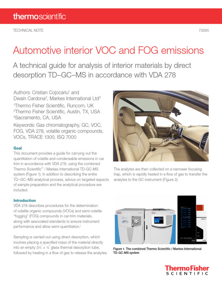 TN 73565 GC Ms Voc Fog Emmissions Automotive tn73565 en | PDF | Gas ...