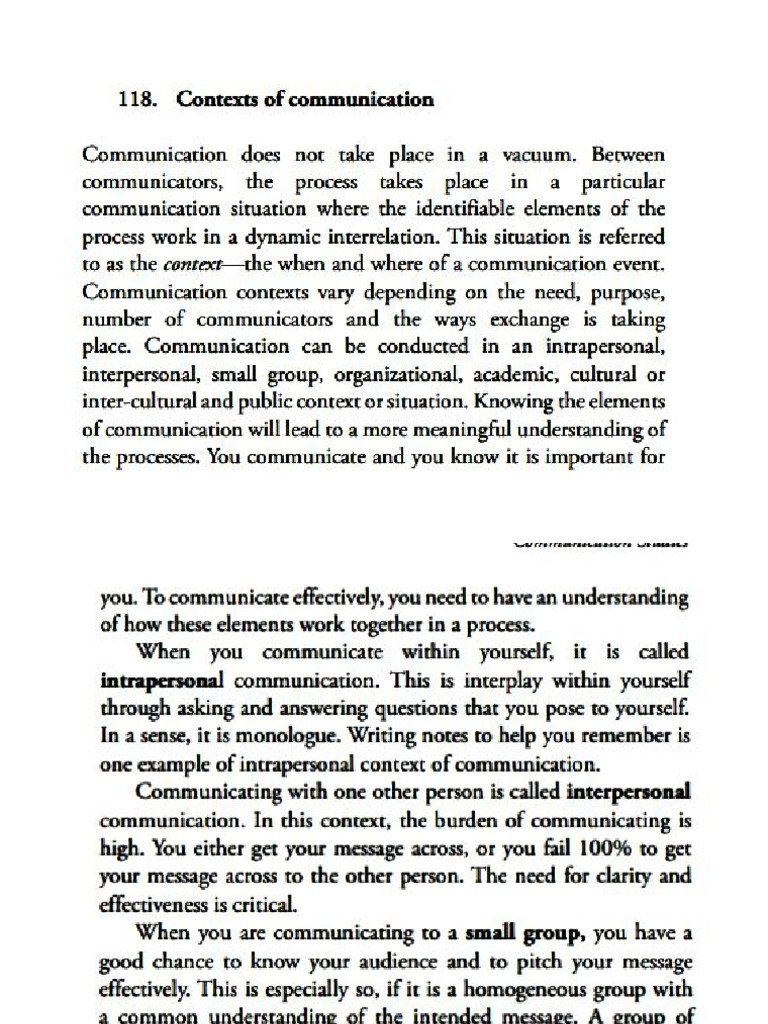 Contexts of Communication | PDF
