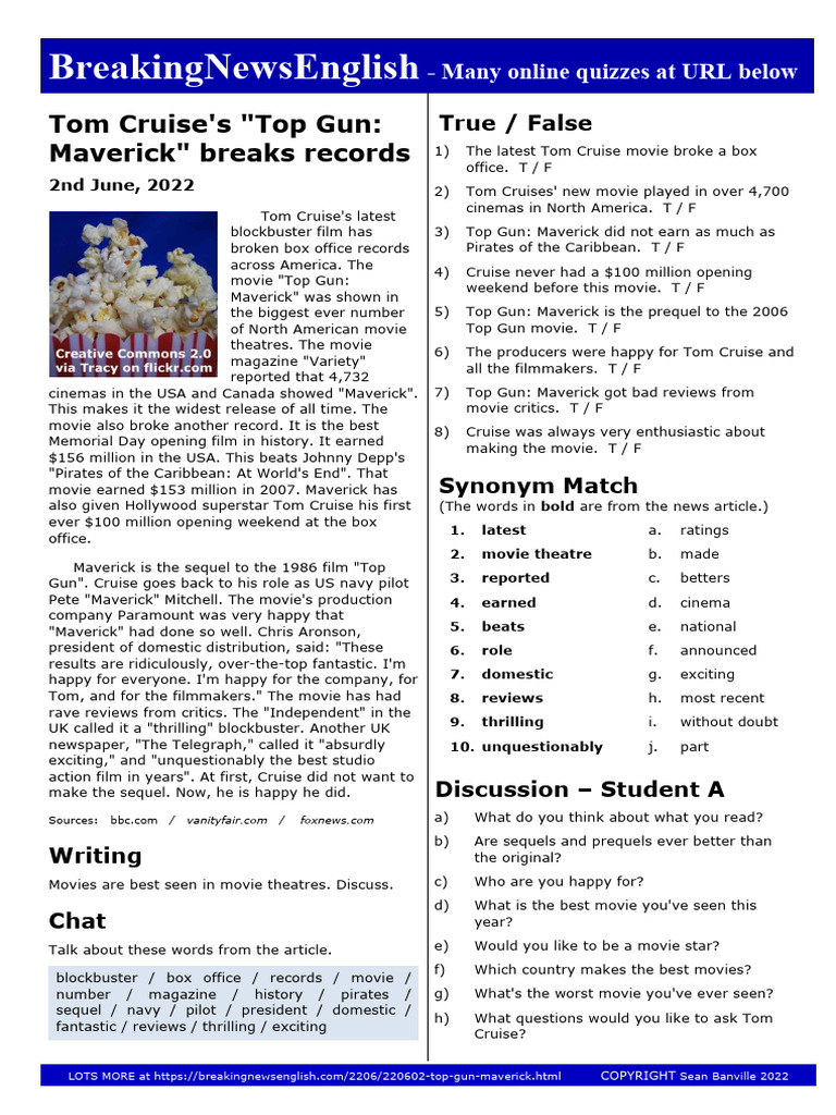 ESL Lesson On Maverick | PDF