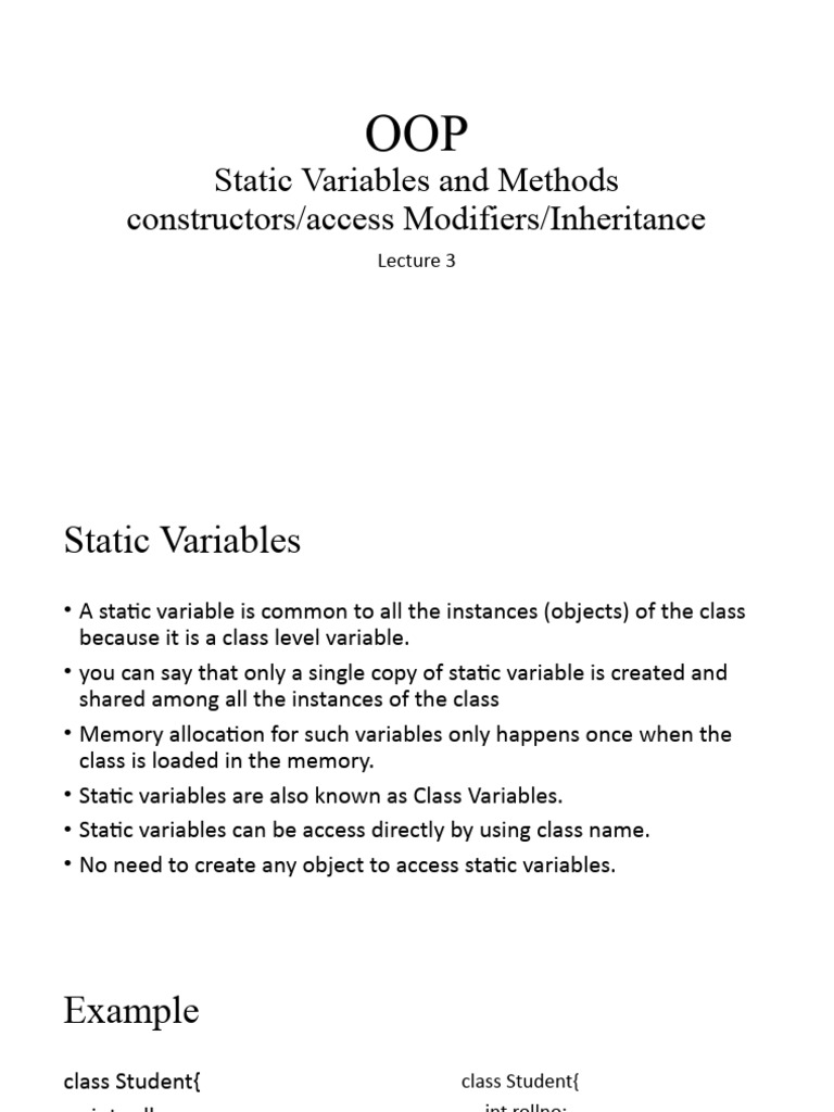 Lecture 3 Pdf Programming Constructor Object Oriented Programming 8630