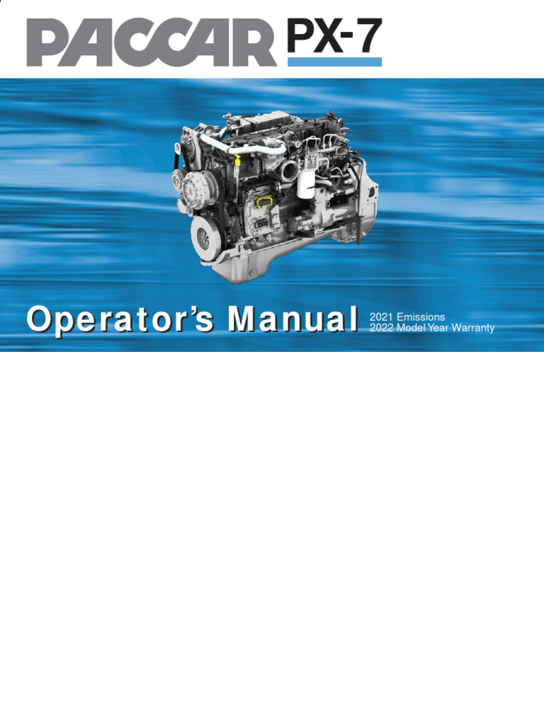 PX 7 Operators Manual | PDF | Engineering