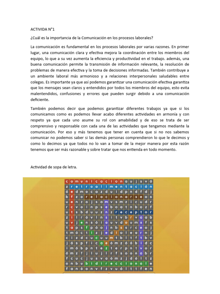 ACTIVIDA N1 Comunicacion Apandrea | PDF | Comunicación | Sicología
