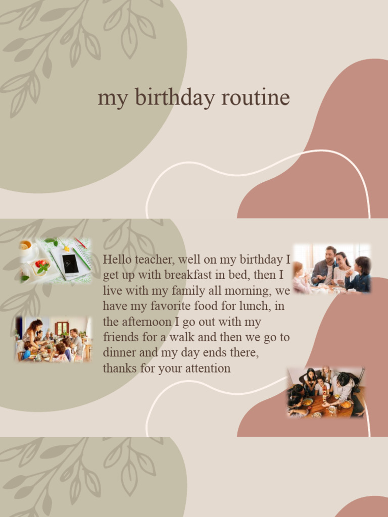 My Birthday Celebration Routine | PDF | Wellness
